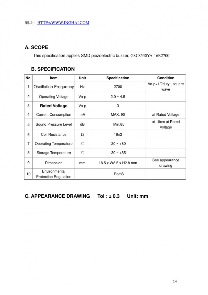 GSC8530YA-16R2700 approval document page 2