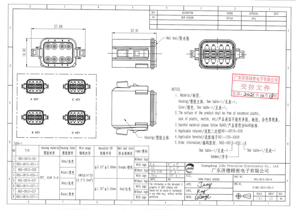 JIDC 962-0815-037-1 technical drawing preview
