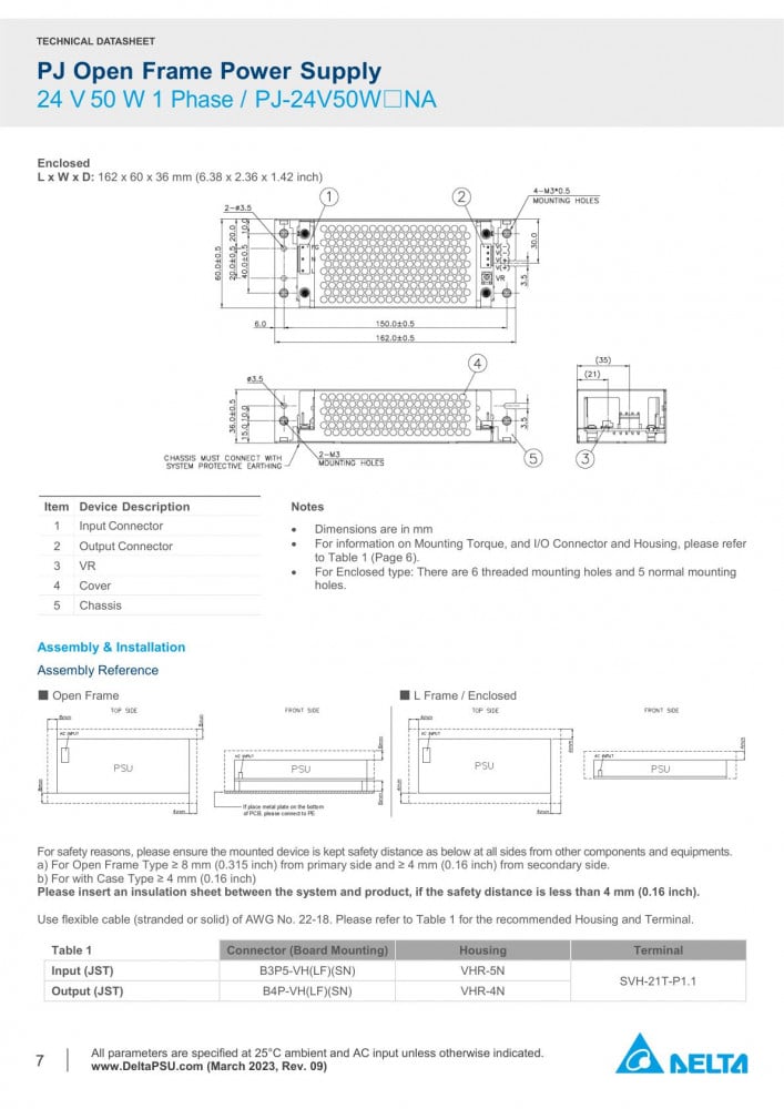 PJ-24V50WLNA datasheet page 7