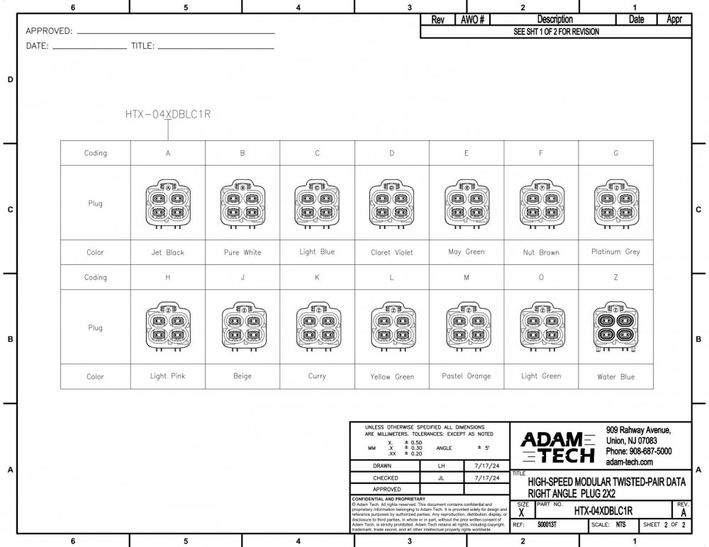 ADAM TECH HTX-04XDBLC1R technical drawing, page 2