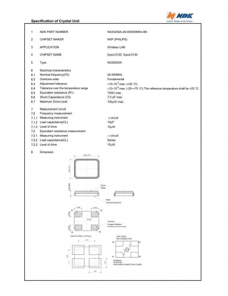 NDK CS00445-26M technical document page 1