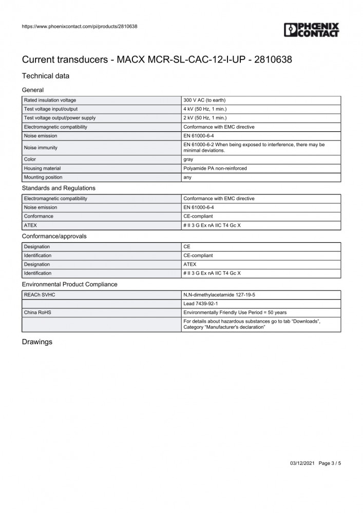Phoenix Contact 2810638 technical document page 3