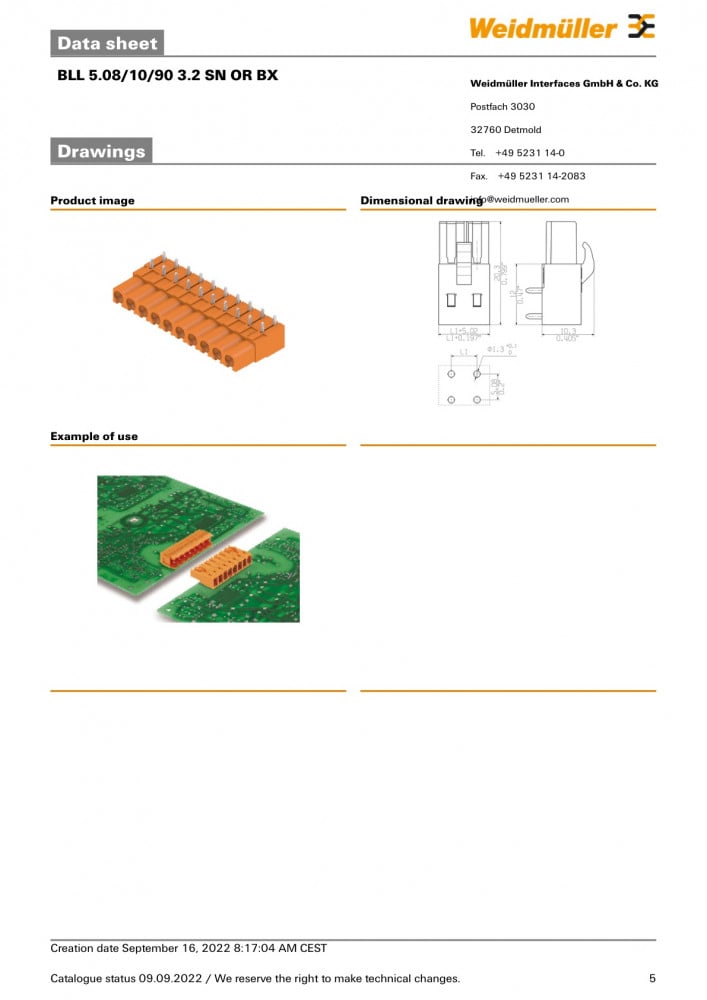 Weidmüller 1623020000 technical document page 5