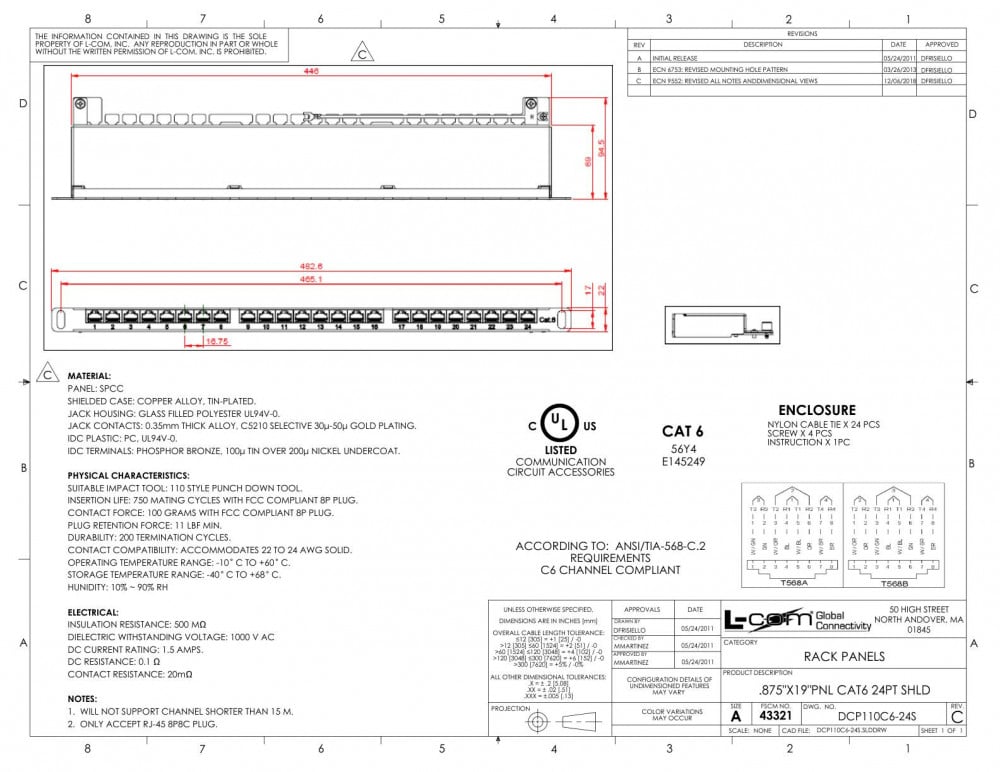 DCP110C6-24S technical document page