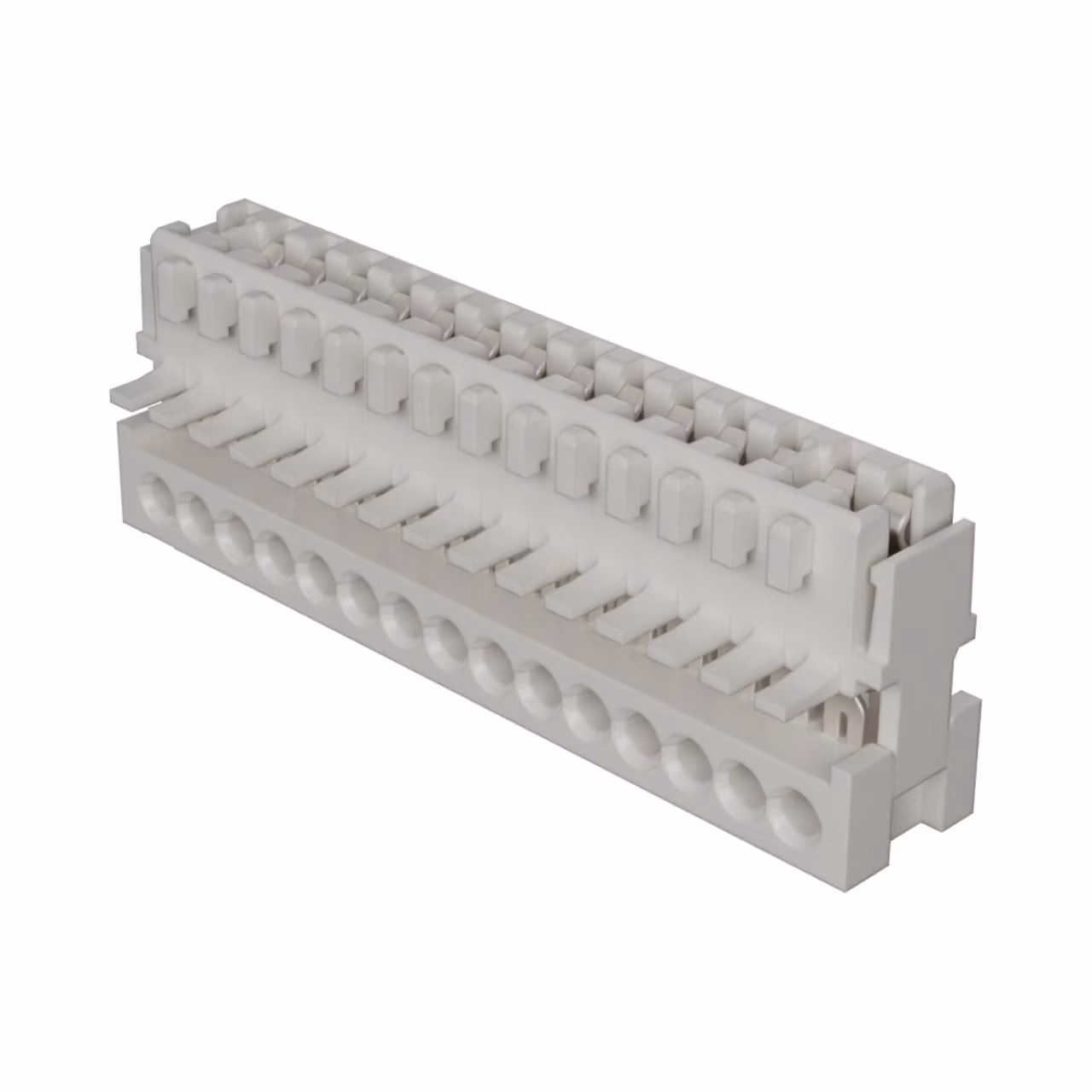 Appli-Mate RAST 2.5 IDT Housing, 2.50mm Pitch, with Side Latches, Female, 15 Circuits, Position Keys A & P Removed, Polarizing Ribs Between 1/2 and 13/14 for sale