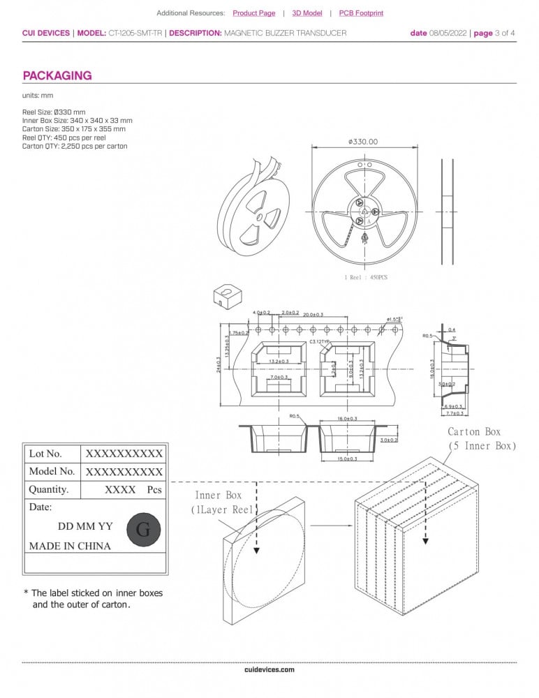 CT-1205-SMT-TR technical document page 3