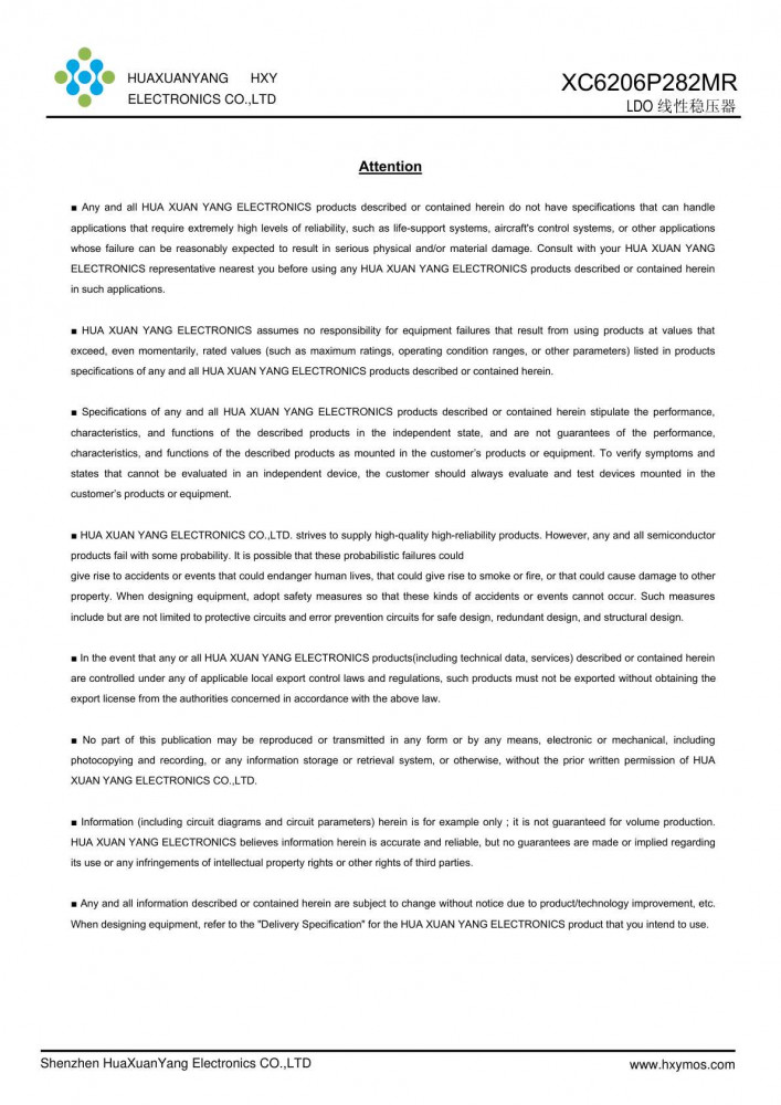 XC6206P282MR datasheet page 6