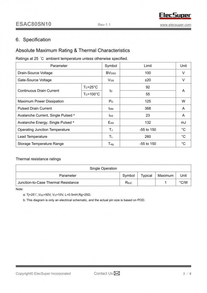 ESAC80SN10 datasheet page 2