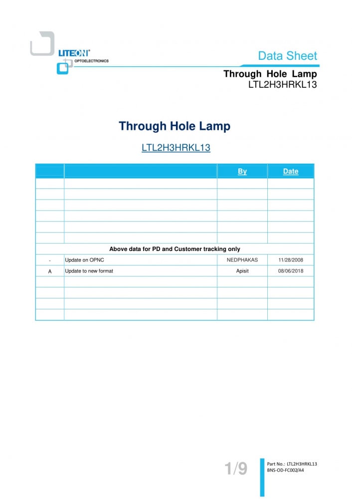 LTL2H3HRKL13 datasheet page 2