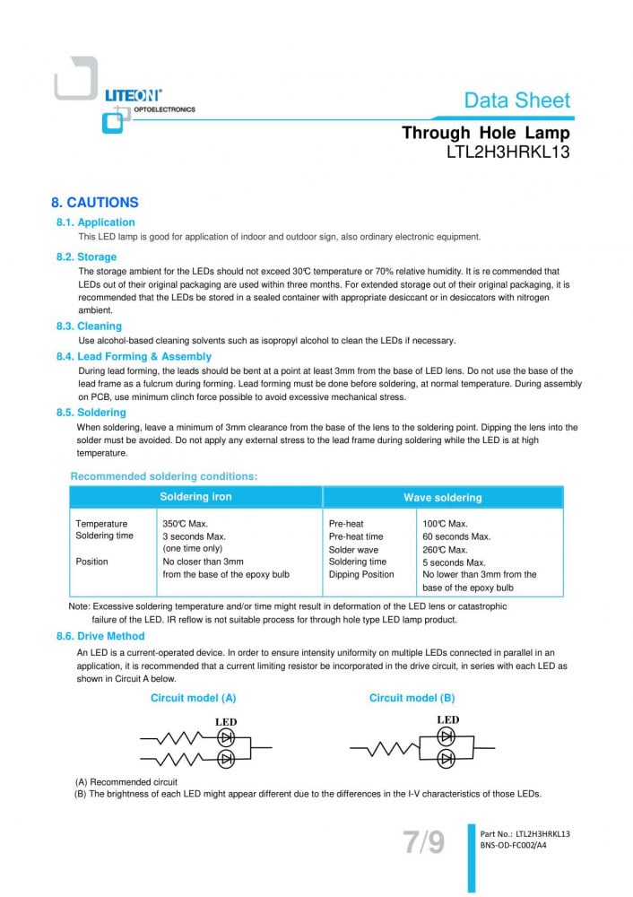 LTL2H3HRKL13 datasheet page 8