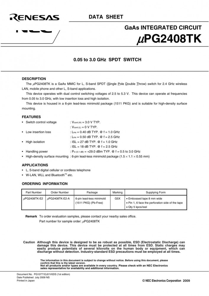UPG2408TK-E2-A datasheet page 3