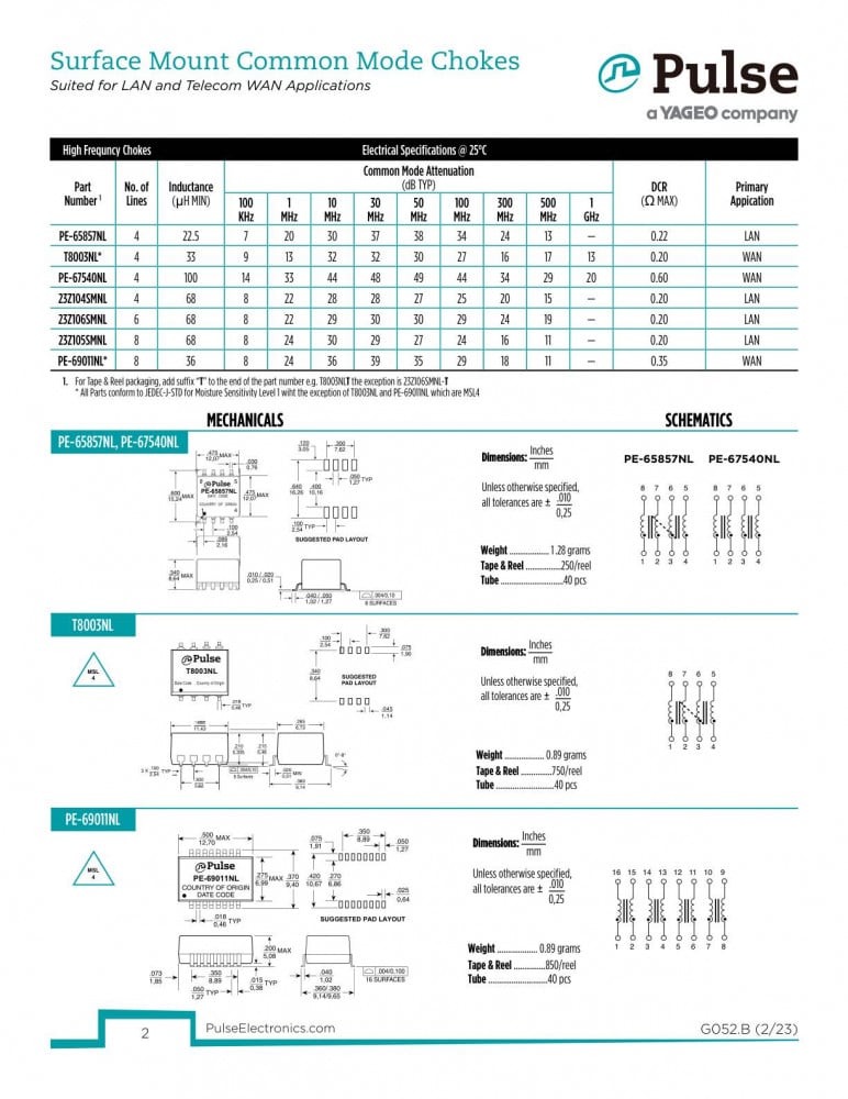 PE-67540NLT datasheet page 2