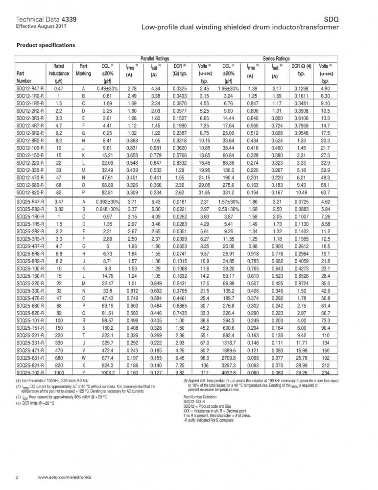 EATON SDQ25-681-R datasheet page 2