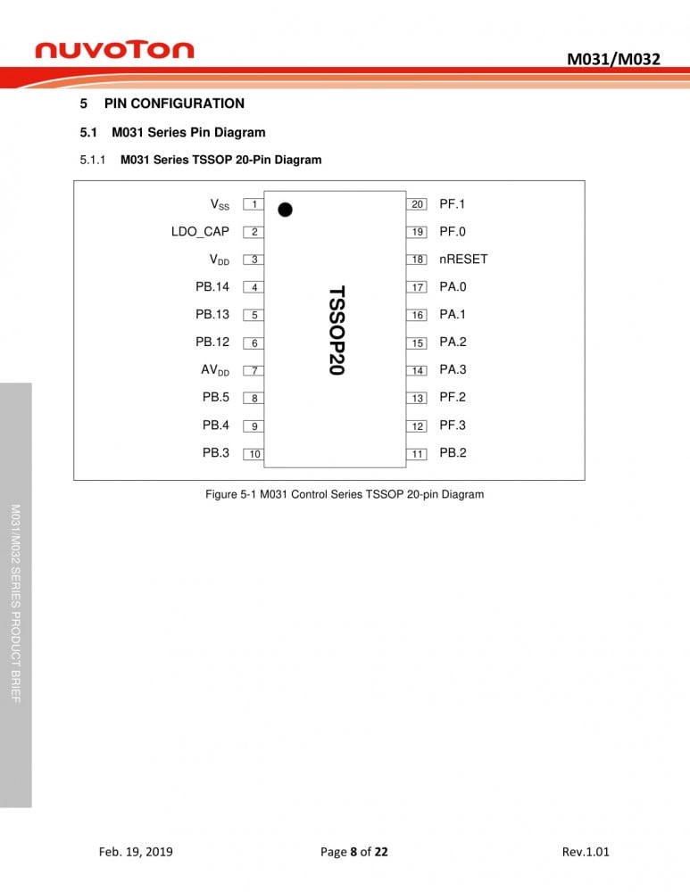 NuMicro M031 M032 product brief page 8