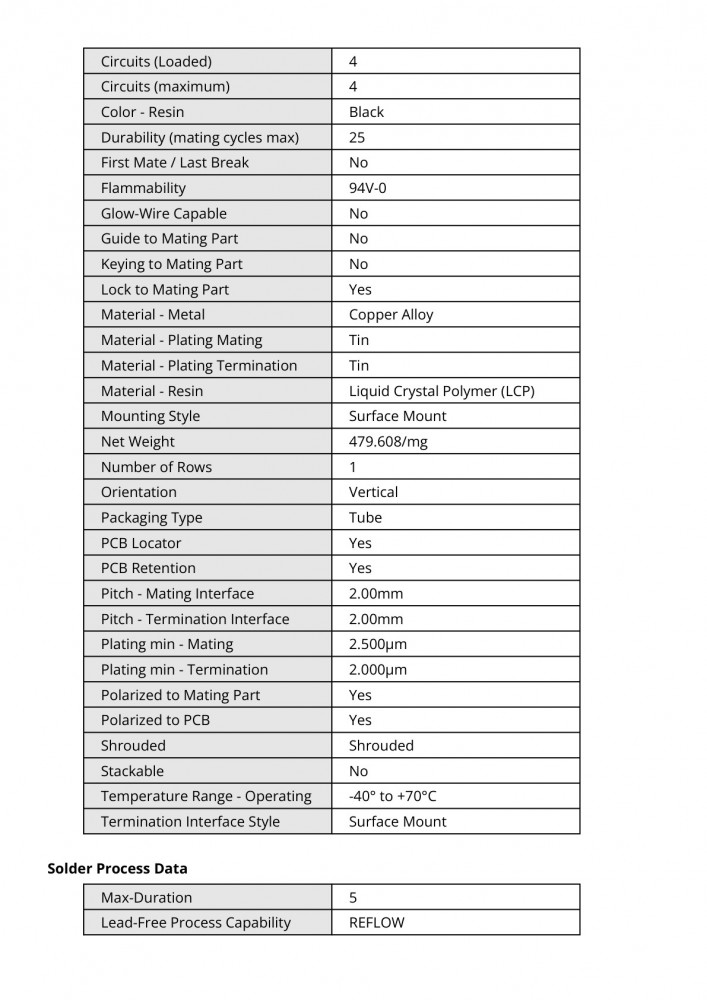Molex Milli-Grid product specification preview, page 3