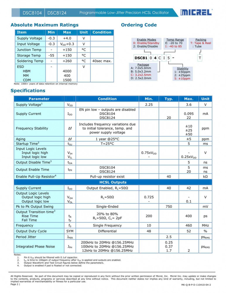 DSC8104 datasheet page 2