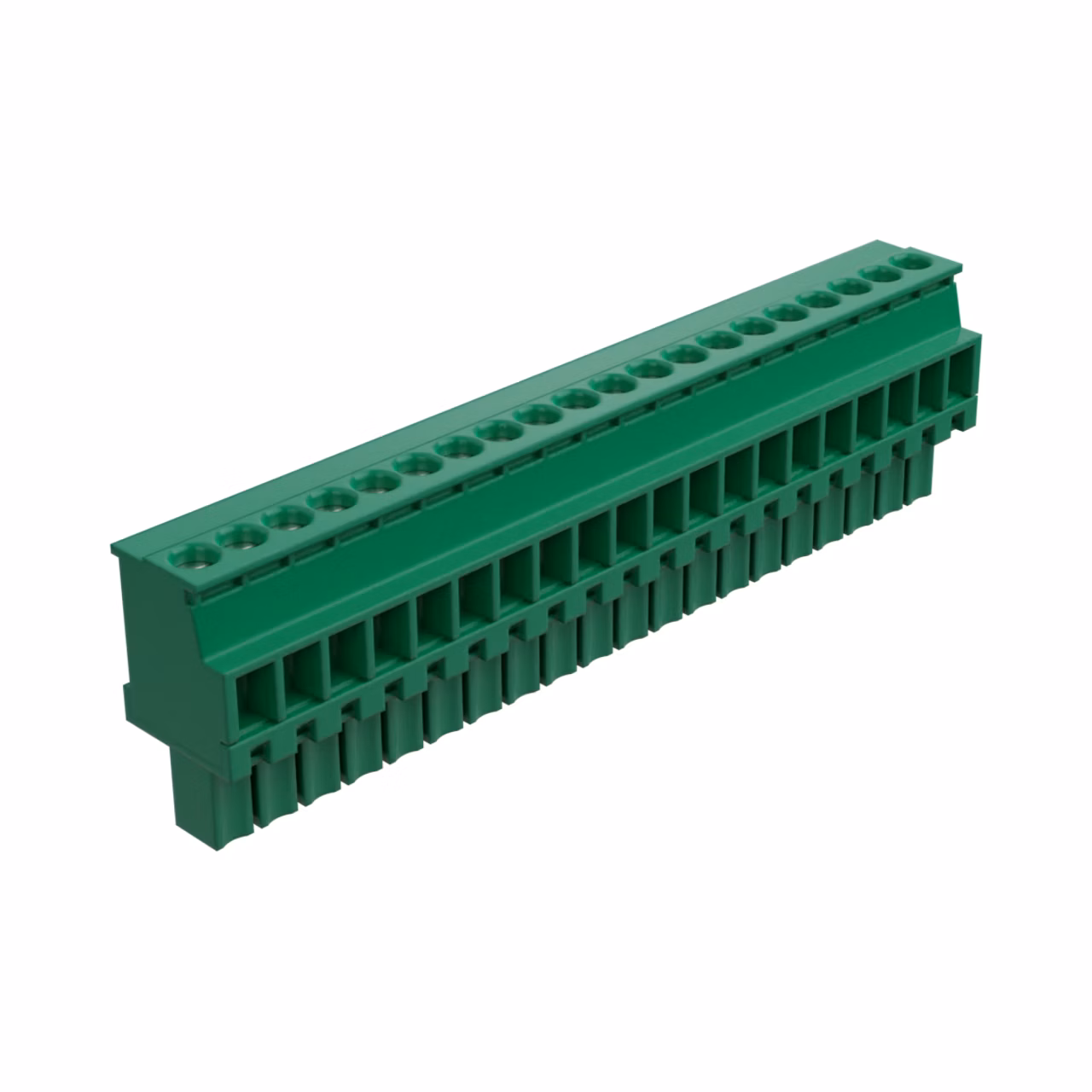 3.50mm Pitch Eurostyle Vertical Plug, with Standard Imprinting, Rear Wire Entry, Green Housing, 20 Circuits for sale