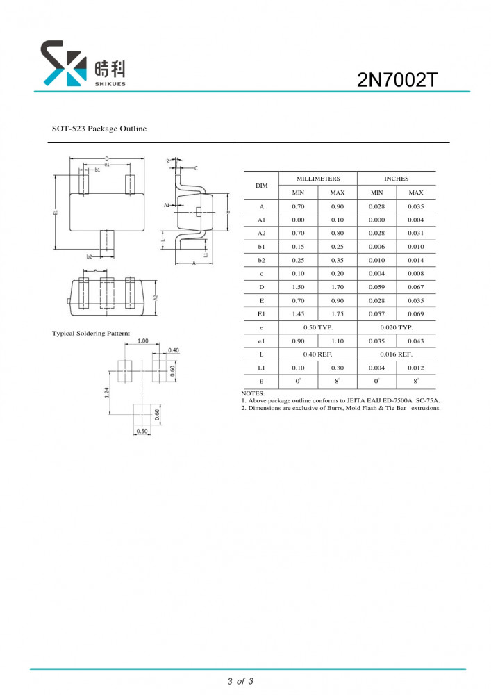 2N7002T datasheet page 3
