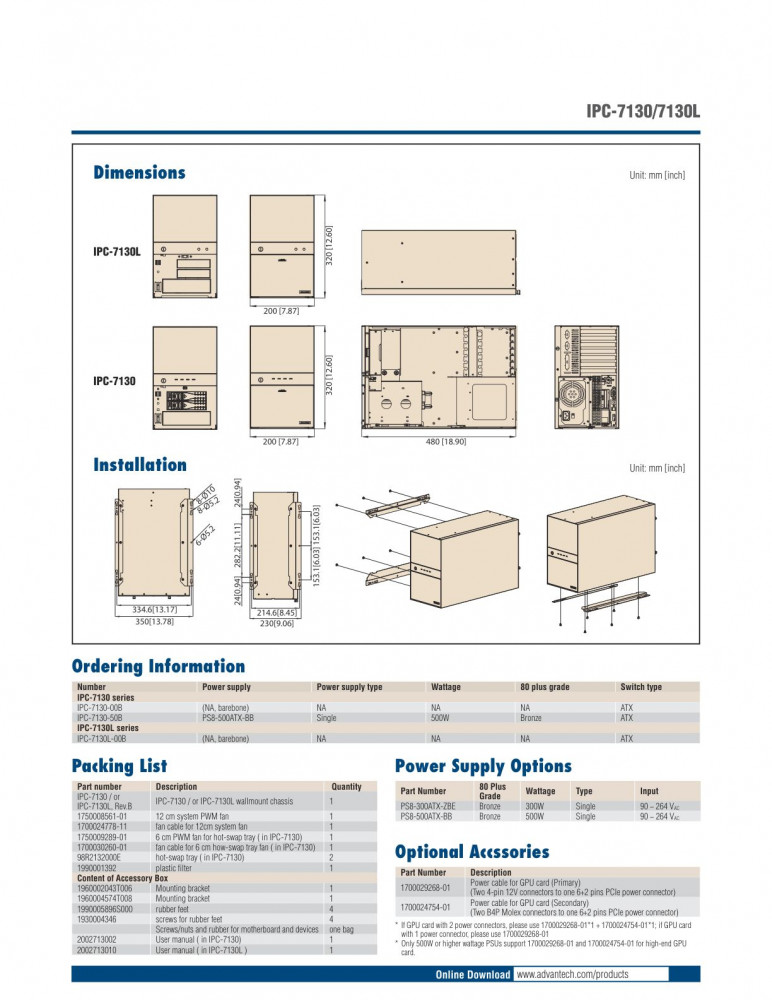 IPC-7130 series product documentation page 2