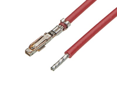 Pre-Crimped Lead iGrid-Female-to-Pigtail, Tin (Sn) Plating, 150.00mm Length, 22 AWG, Red