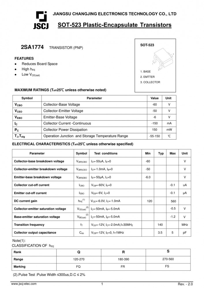 2SA1774 datasheet page 1