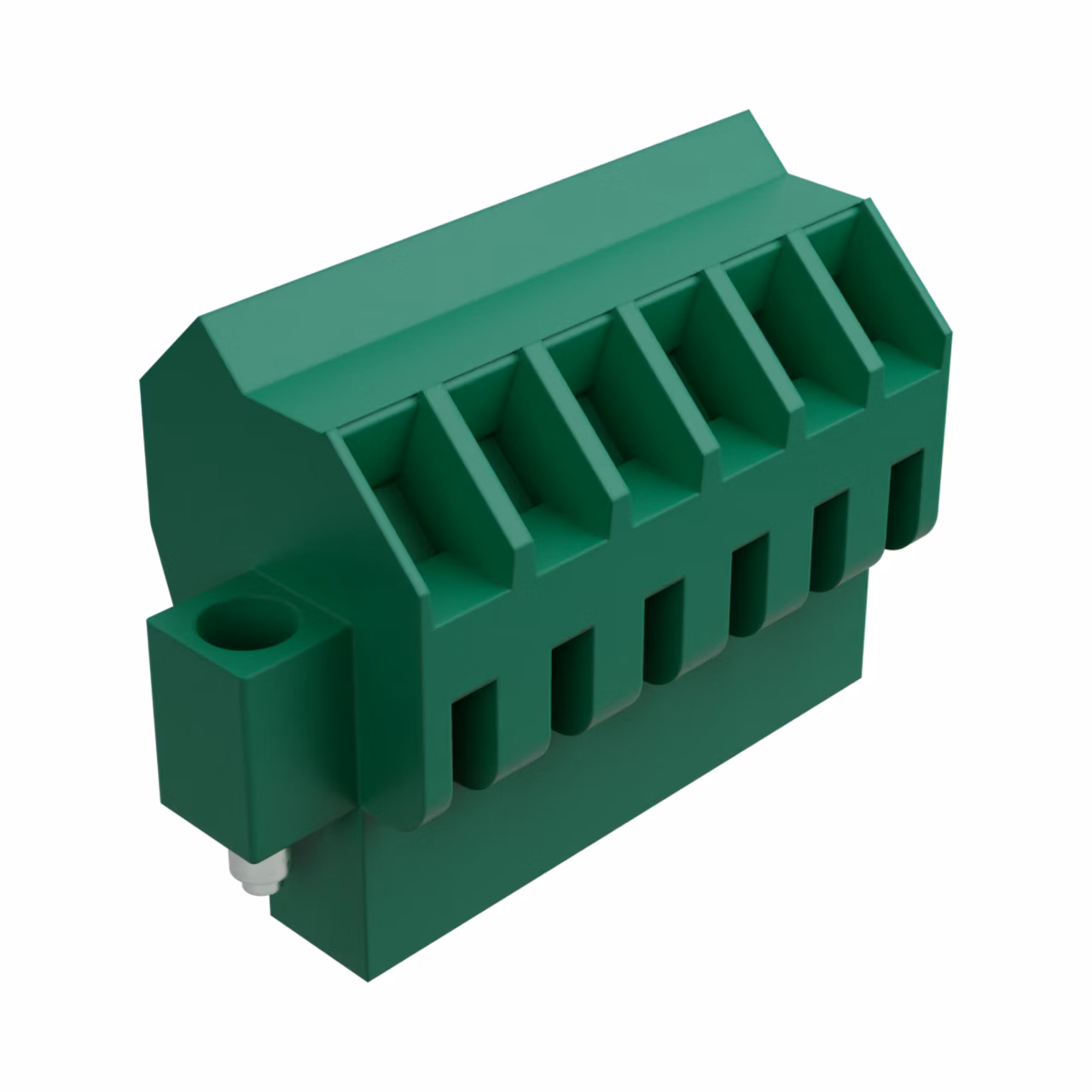 5.08mm Pitch Eurostyle 45° Wire Entry Plug, with Mounting Ends, 6 Circuits, Green for sale