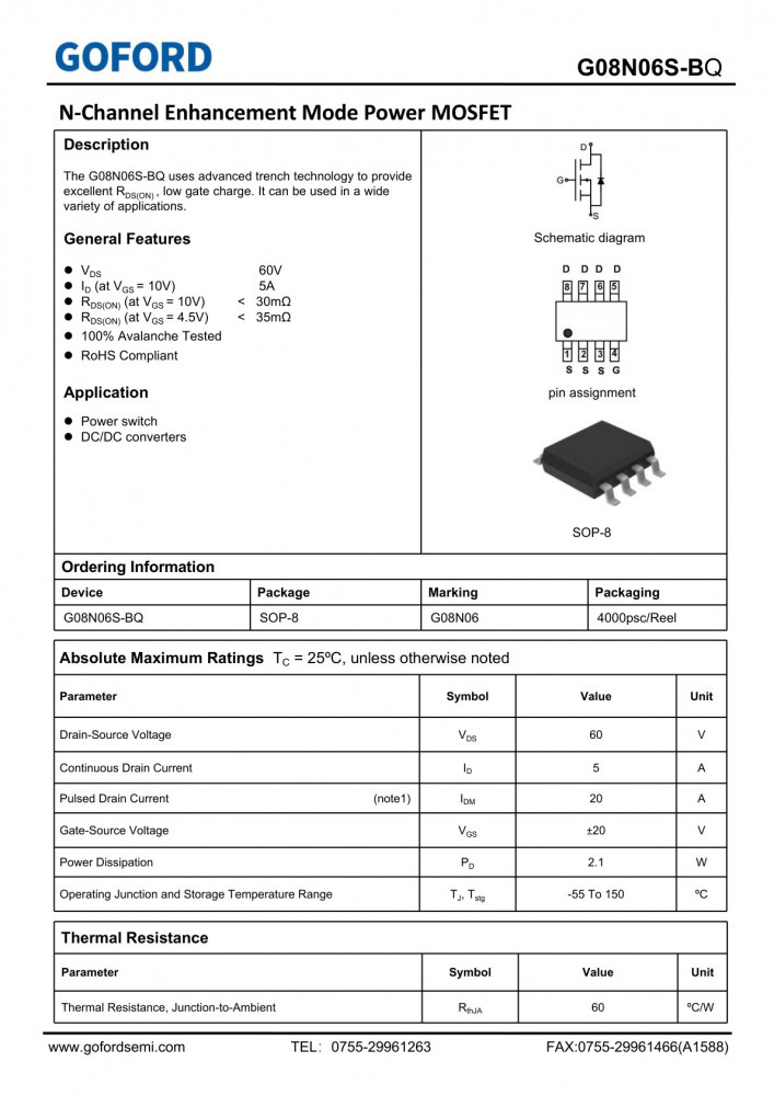G08N06S-BQ datasheet page 1