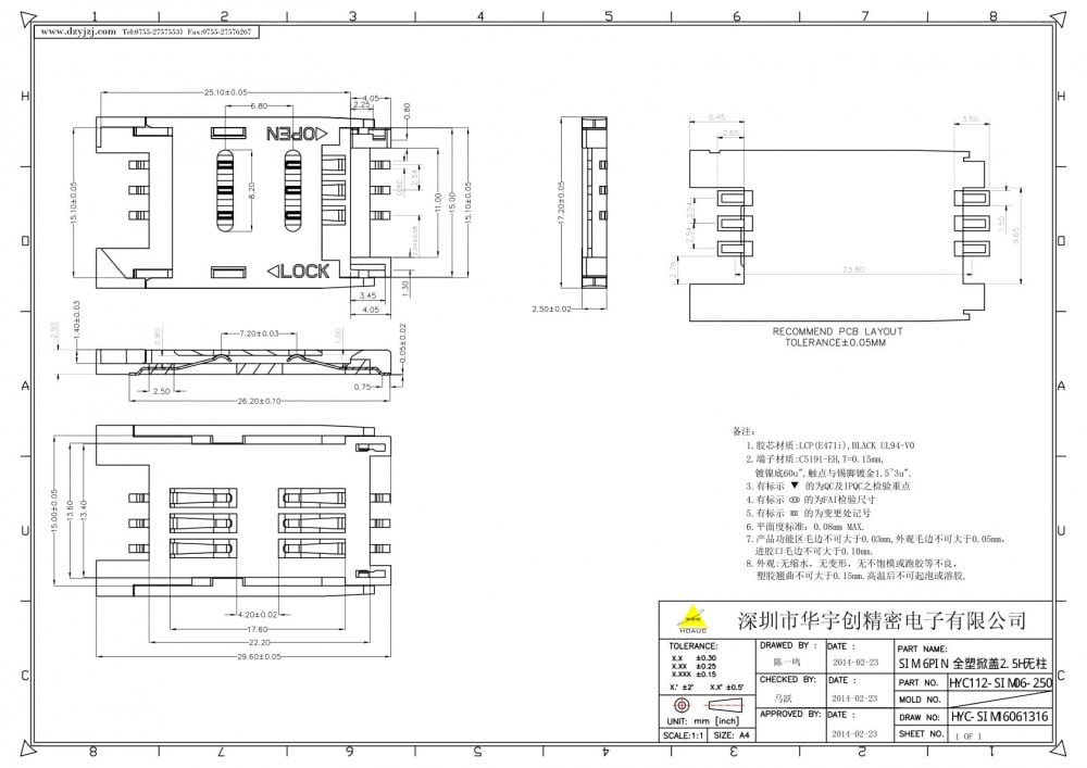 HYC112-SIM06-250 technical document