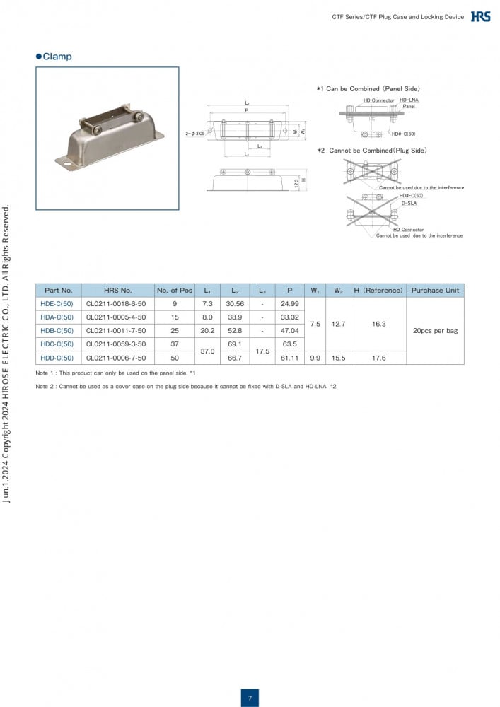 HRS D-Sub accessory catalogue page 7