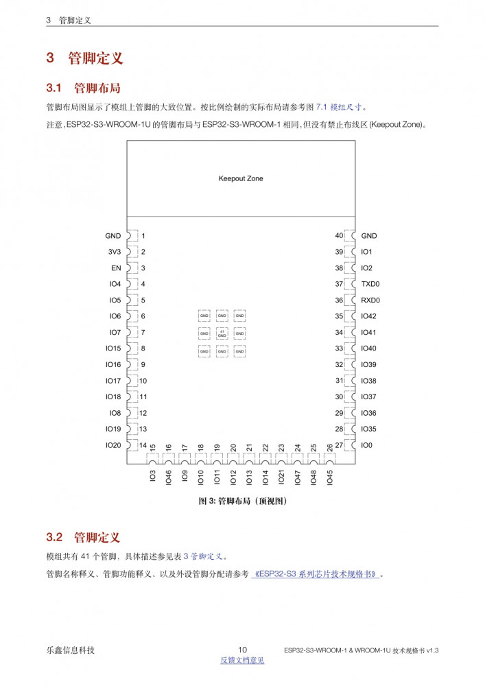 ESP32-S3-WROOM-1 datasheet page 10