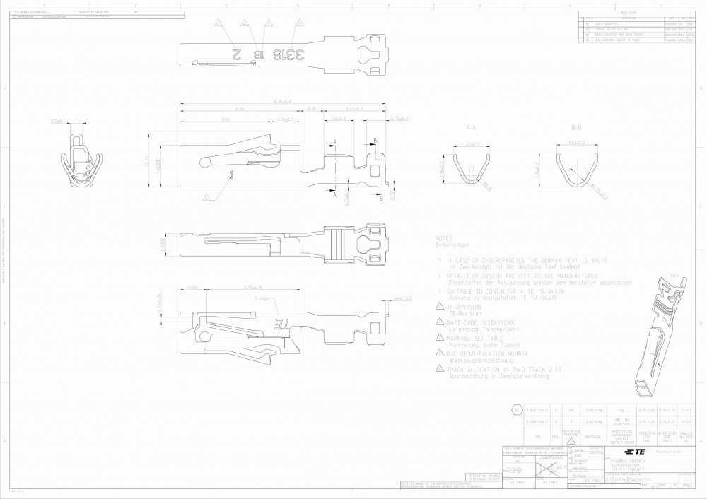 TE Connectivity 2-2287720-1 technical document preview