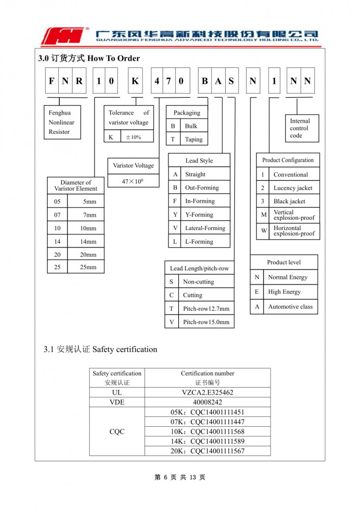 FNR10K470BASN1NN approval sheet page 6