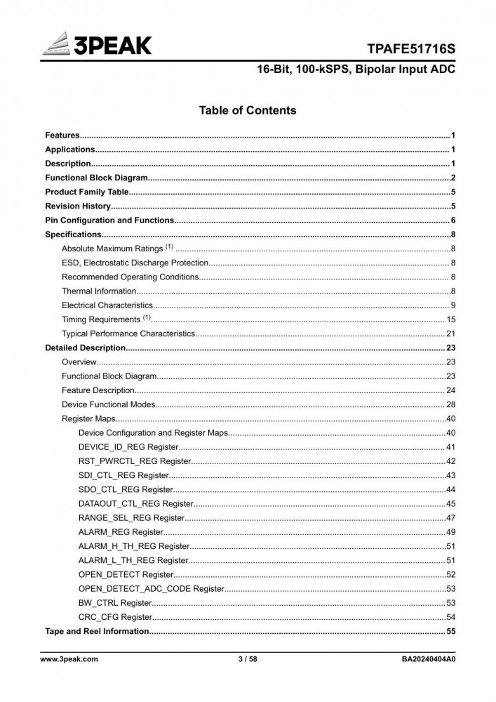 TPAFE51716S datasheet page 3