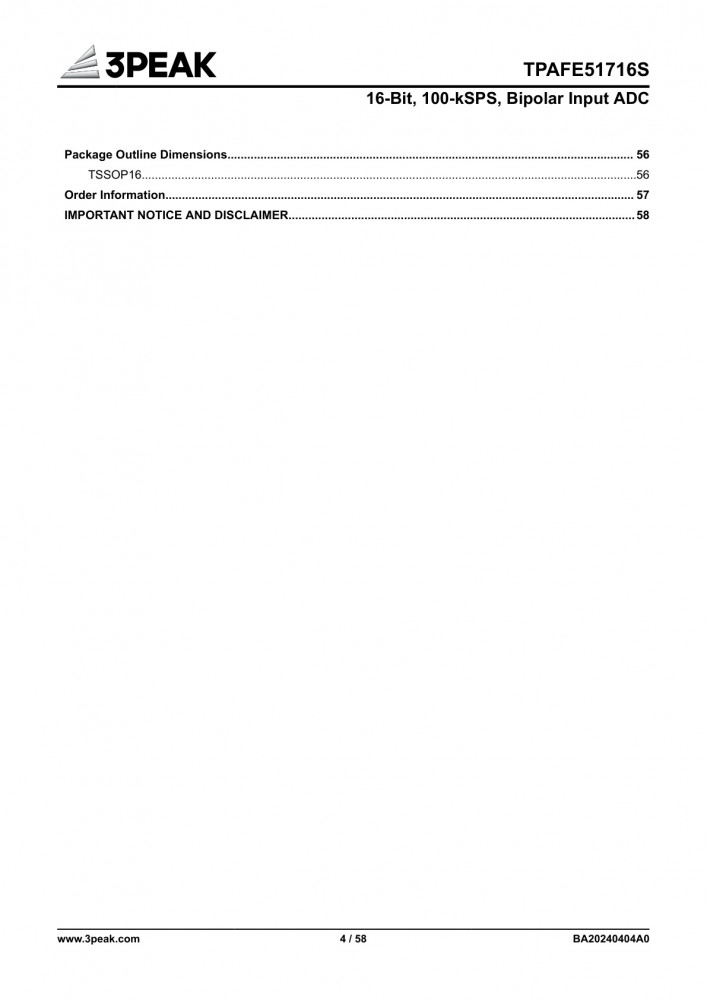 TPAFE51716S datasheet page 4