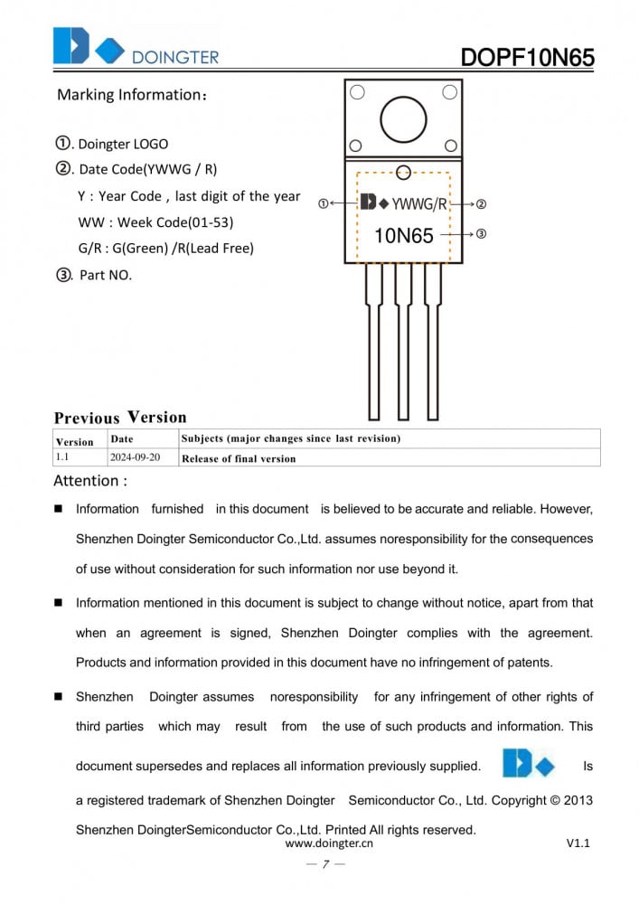 DOPF10N65 datasheet page 7