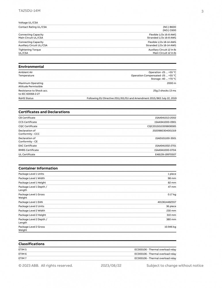 ABB TA25DU-14M technical document page 3
