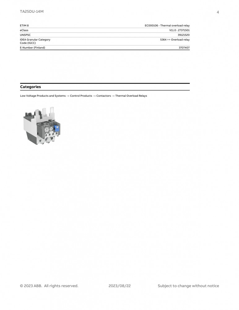 ABB TA25DU-14M technical document page 4