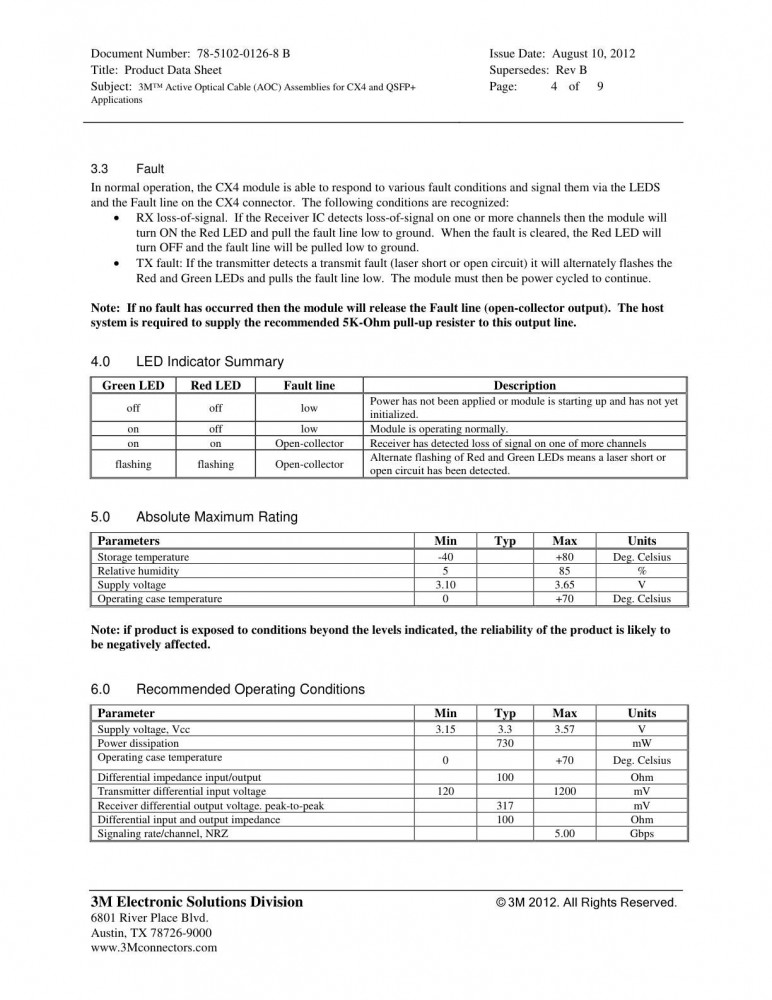 3M AOC datasheet page 5
