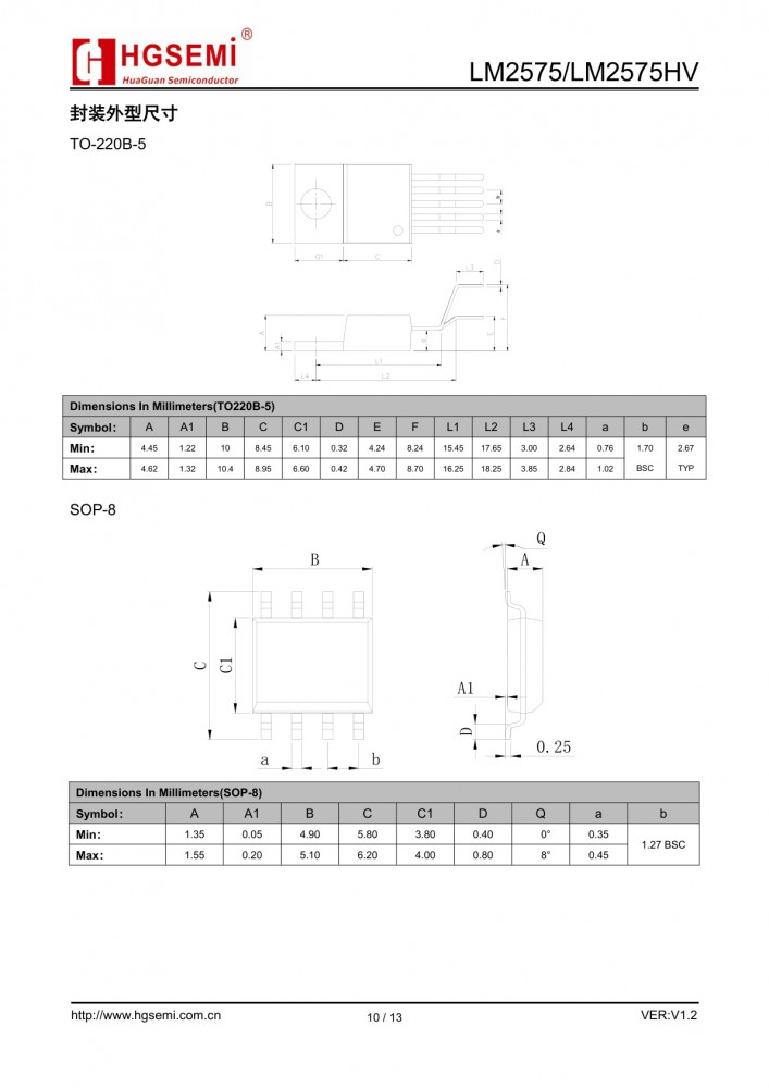 LM2575 technical document page 10