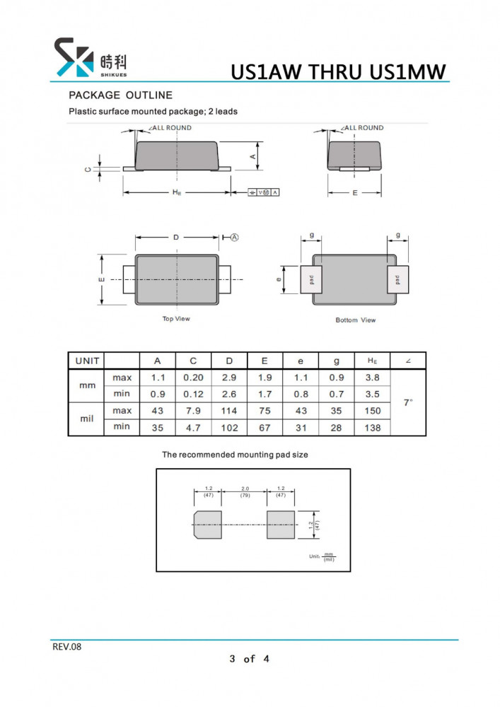 US1MW datasheet page 3