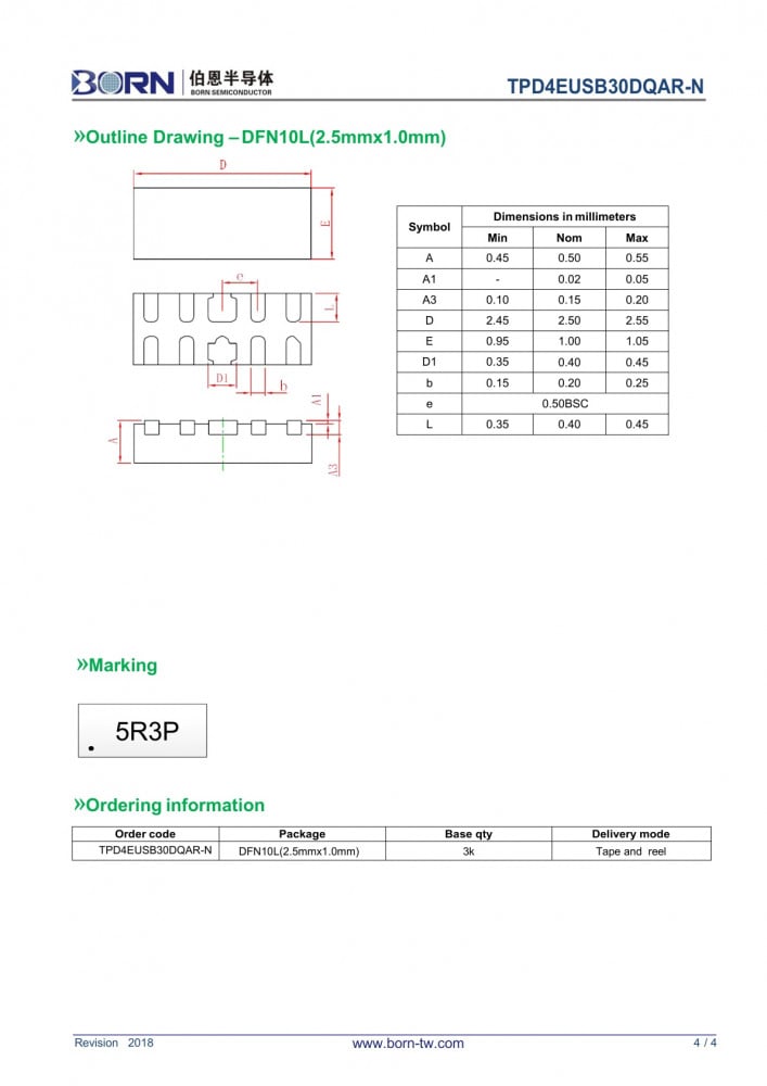 TPD4EUSB30DQAR-N datasheet page 4