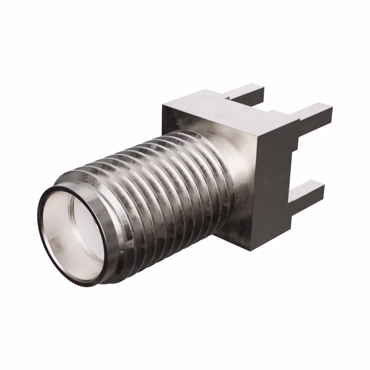SMA Jack, Straight, PCB Receptacle, Through Hole, Brass Body, Nickel (Ni) Plated, 3.94mm Leg Length, Tray, 50 Ohms for sale