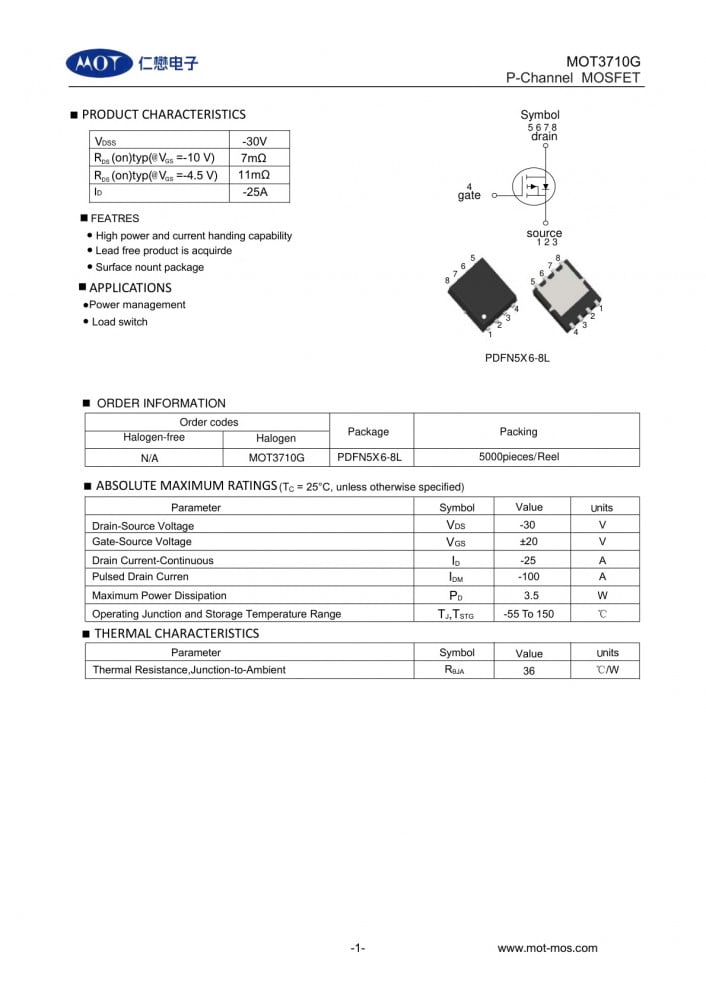 MOT3710G datasheet page 1
