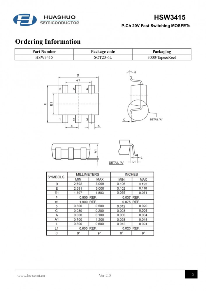 HSW3415 datasheet page 5