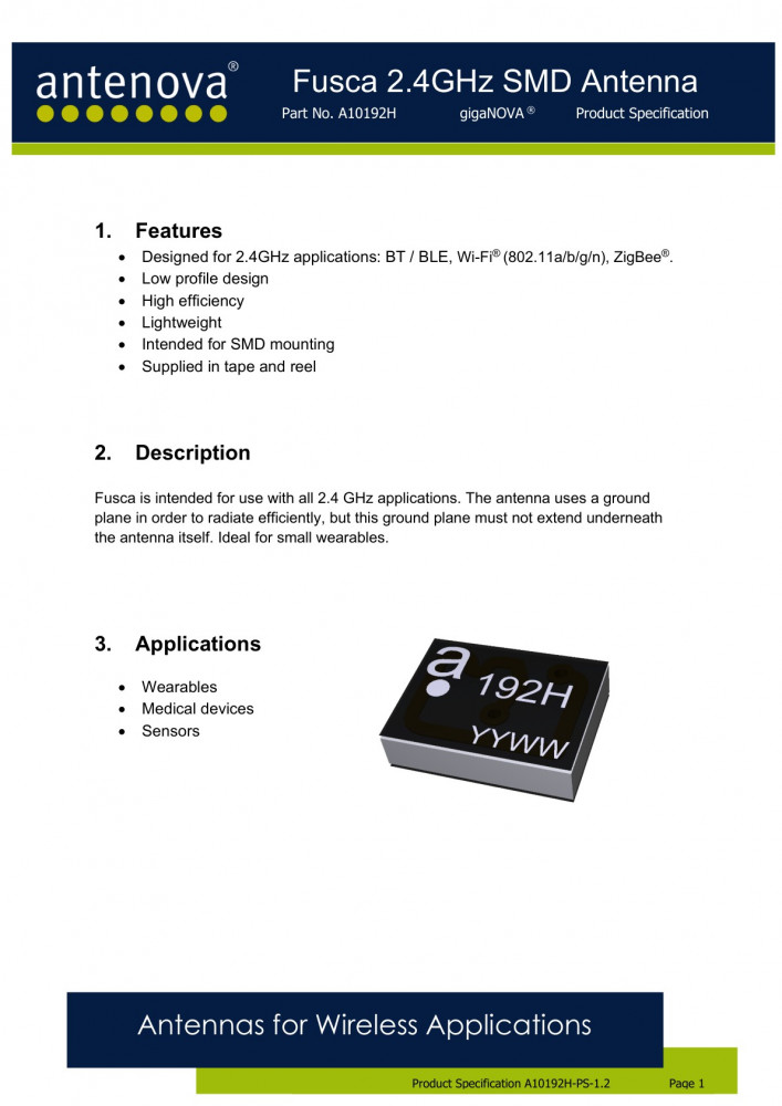A10192H datasheet page 1