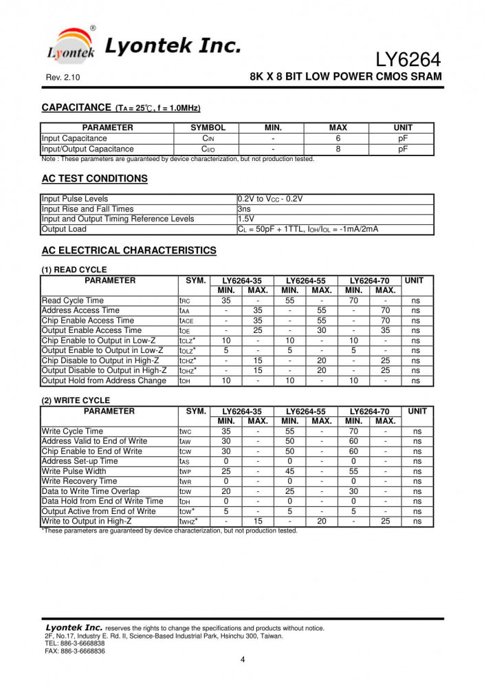LY6264 datasheet page 5