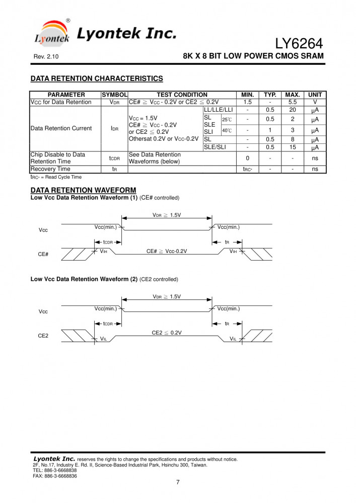 LY6264 datasheet page 8
