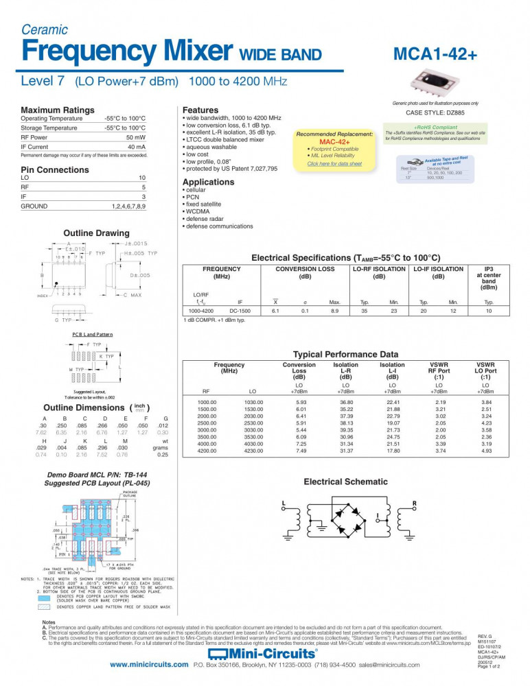 MCA1-42+ technical document page 1