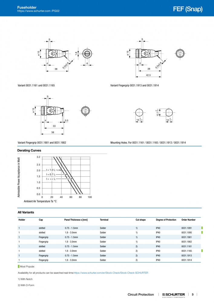 SCHURTER 0031.1165 technical document page 3
