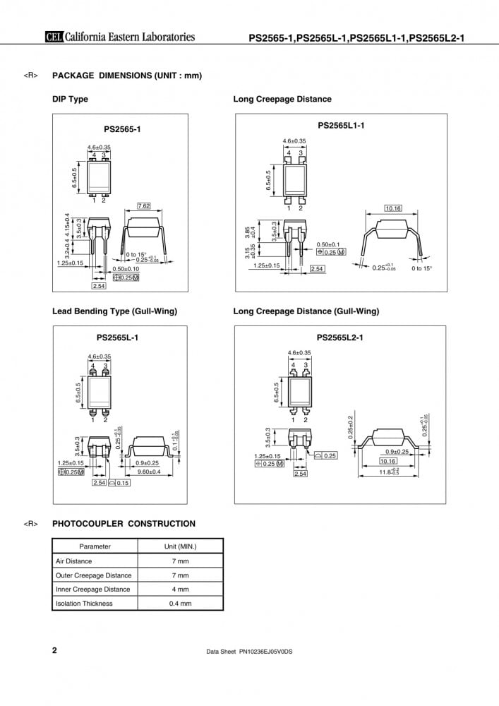 PS2565L-1-V-A datasheet page 2